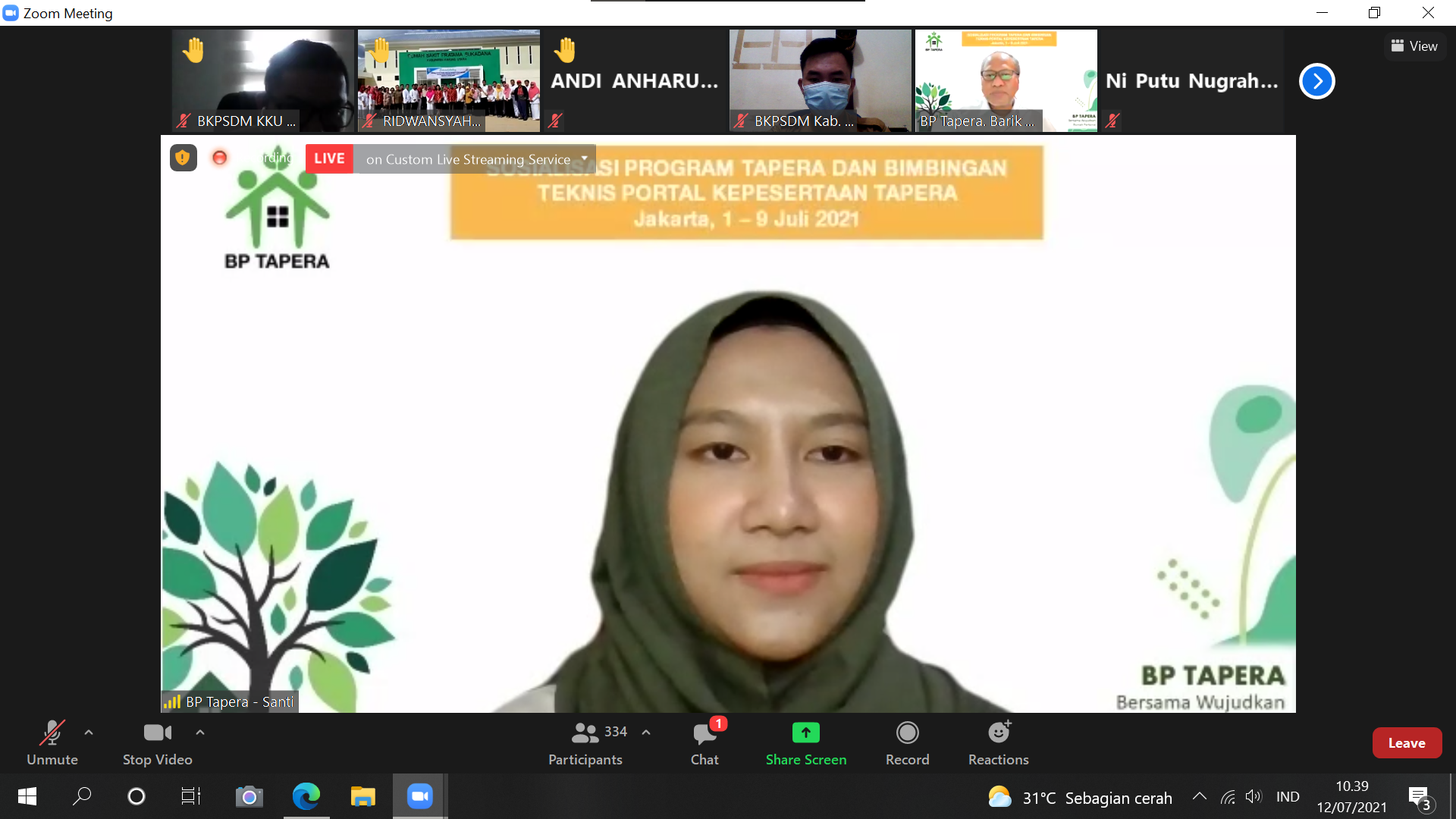 BKPSDM Kapuas Hulu Ikut Serta Sosialisasi Program TAPERA dan Bimtek ...