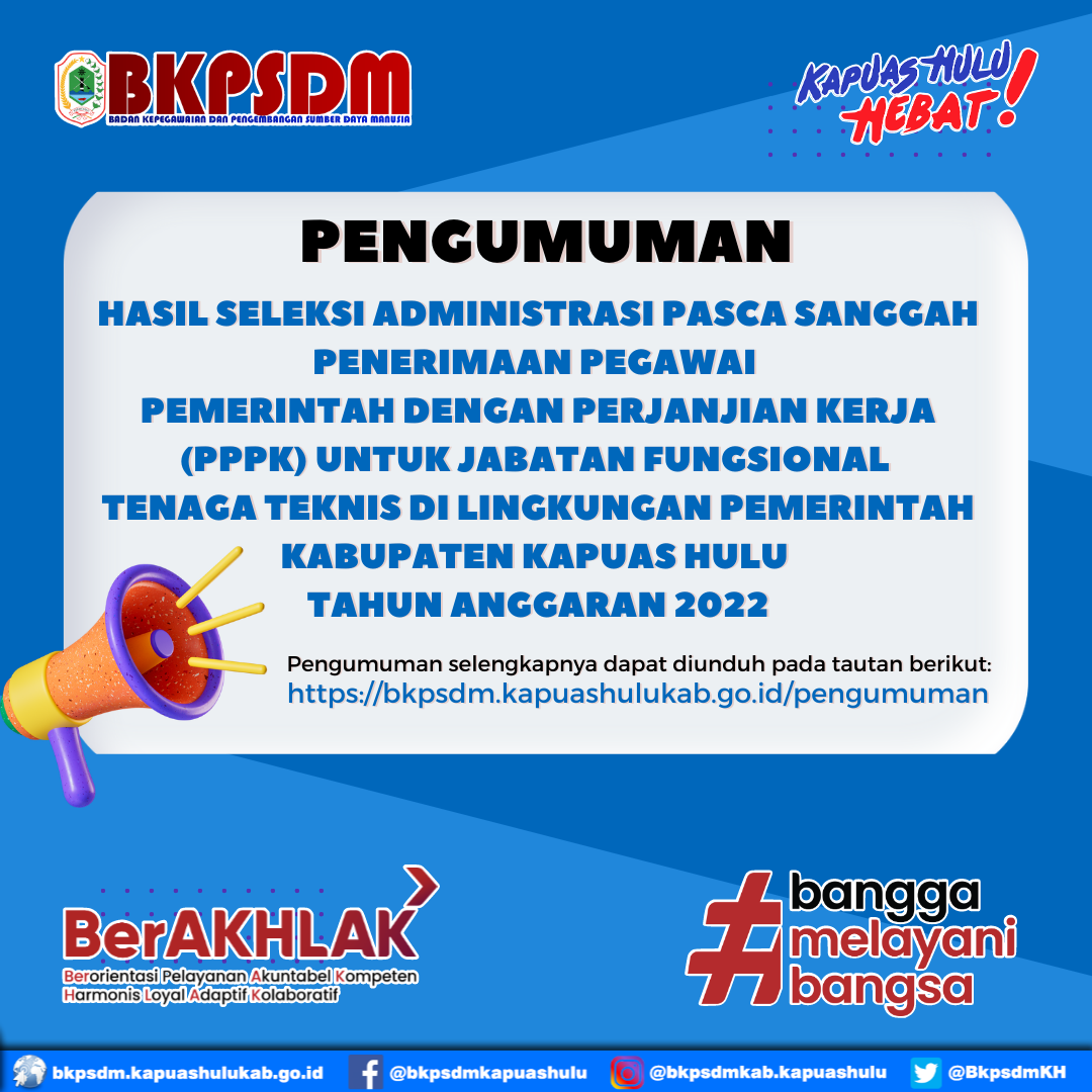 PENGUMUMAN – Selamat Datang di Website BKPSDM Kabupaten Kapuas Hulu